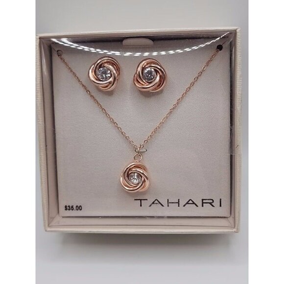 Tahari | Jewelry | Tahari Rose Gold Necklace Set | Poshmark
